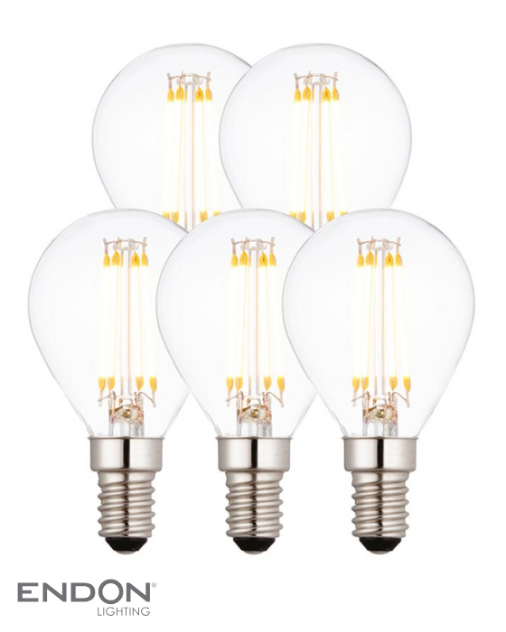 Endon E14 LED Filament Clear Golf Bulb (5 Pack) – Lighting R Us